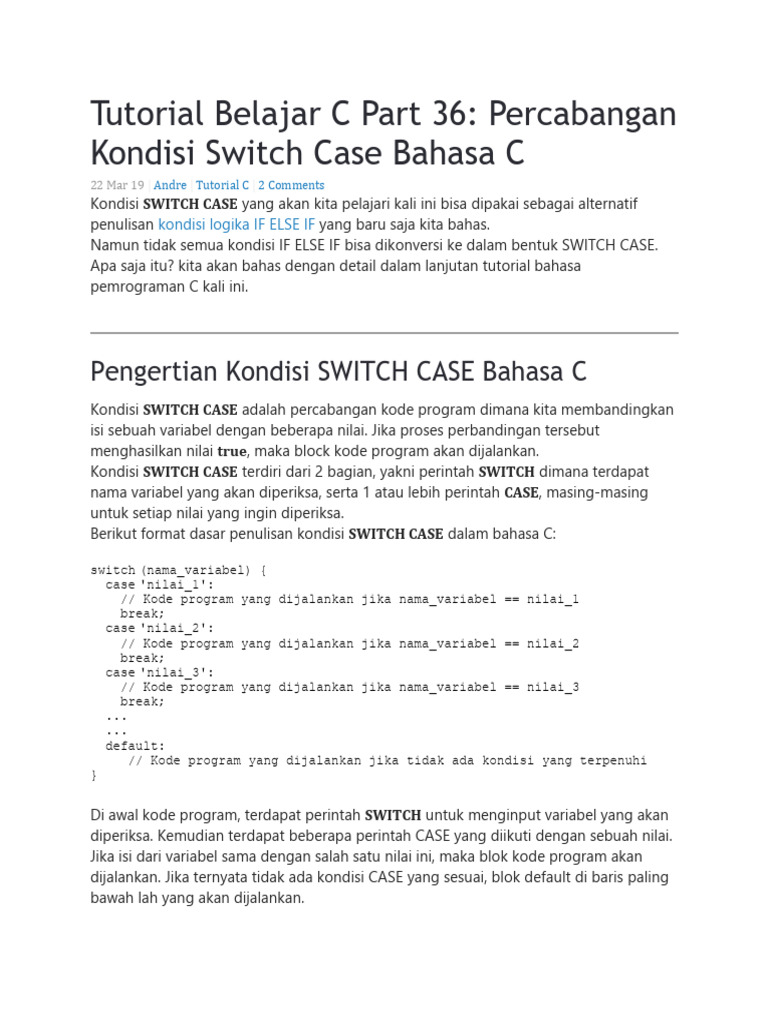 Switch Case | PDF