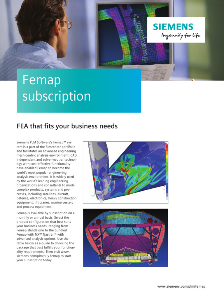 Siemens PLM Femap Subscription Product Features Fact Sheet | PDF