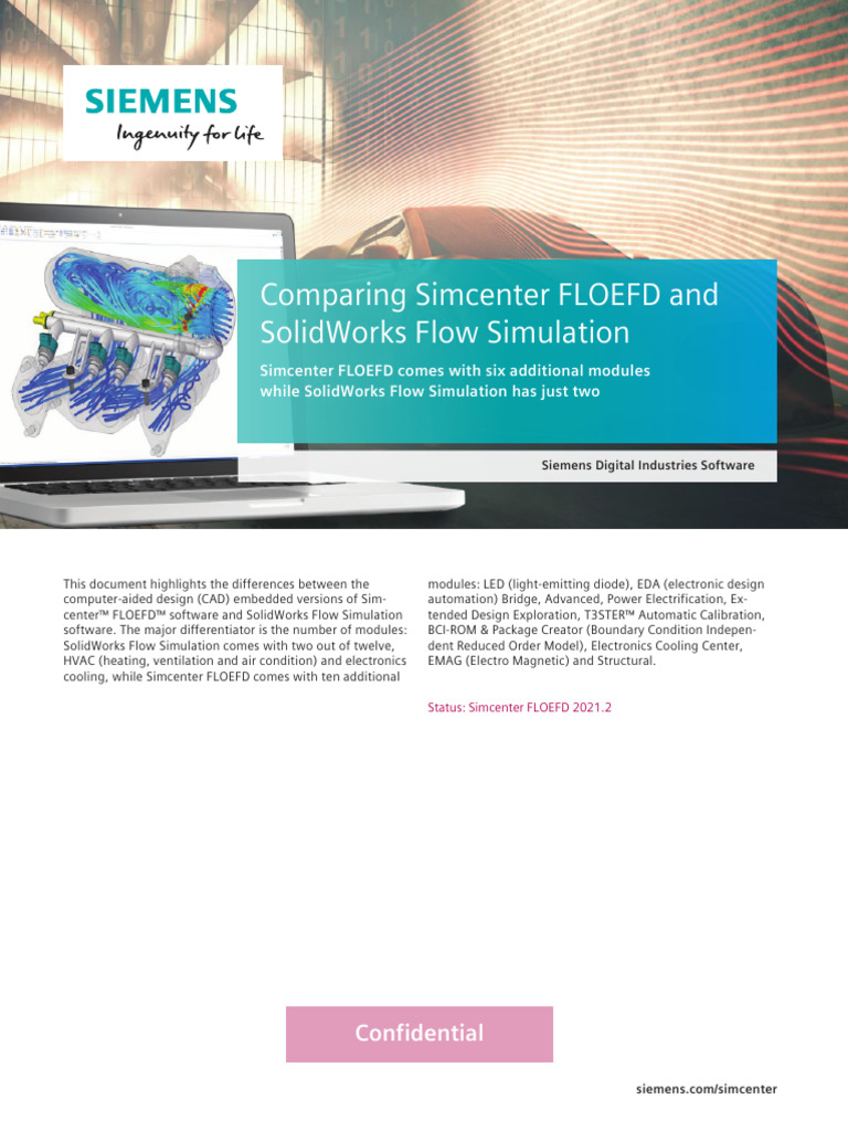 Siemens SW Comparing Simcenter FLOEFD and SolidWorks Flow Simulation Flyer | PDF