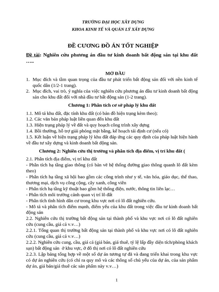 De Cuong DATN BDS 2023 | PDF