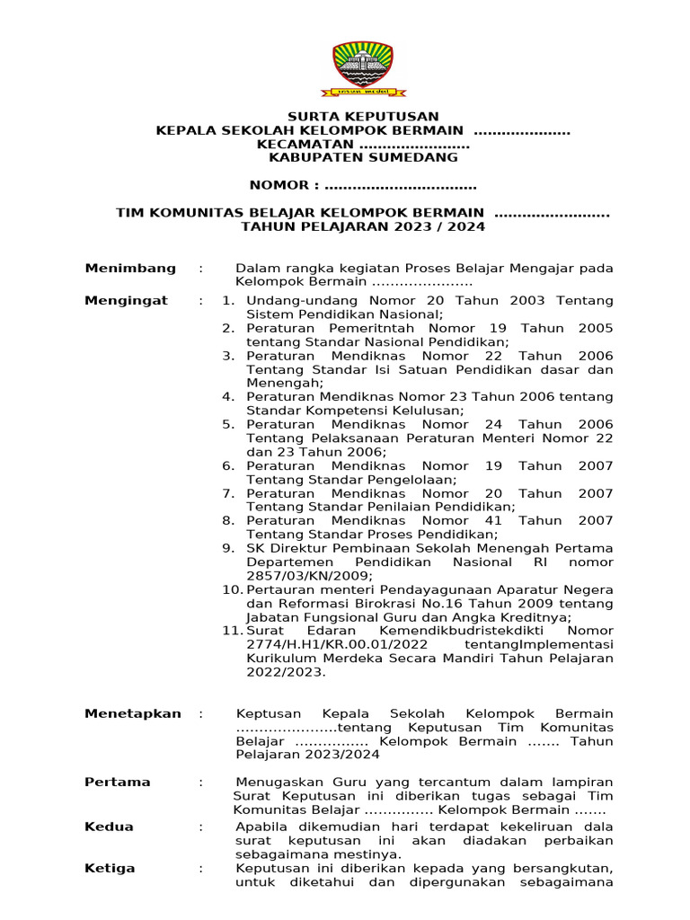 SK Kombel - Paud | PDF