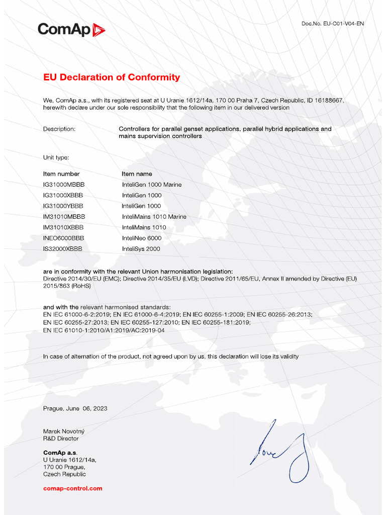 Eu - Doc - Eu-C01-V04-En - Ig1000 - Im1000 - Ineo6 - Is2000 Controllers ...
