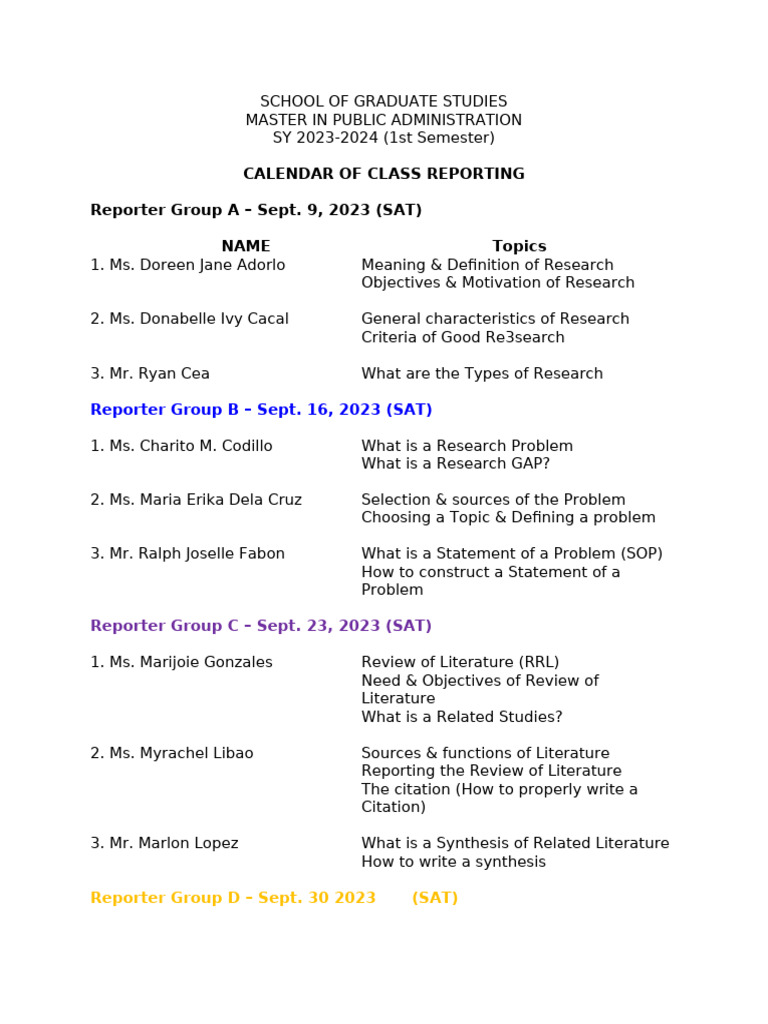 Reporting Names - Research Method Class2 | PDF