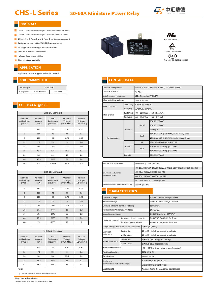 chs01 L Data Sheet 2 | PDF