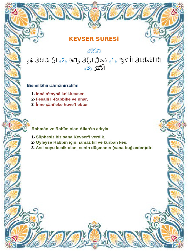6-KEVSER SURESİ | PDF