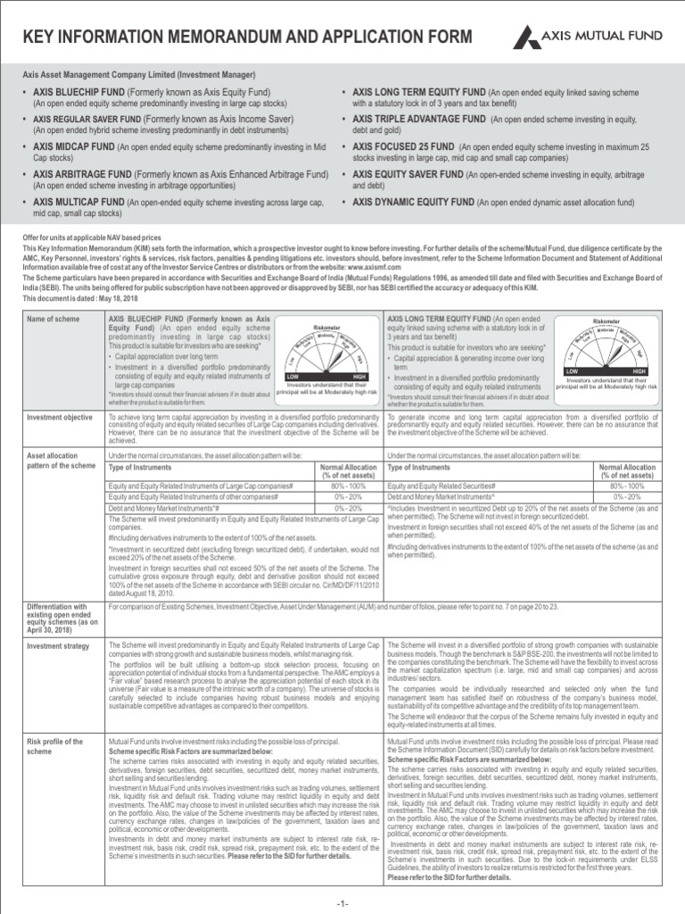 Axis Long Term SIP | PDF
