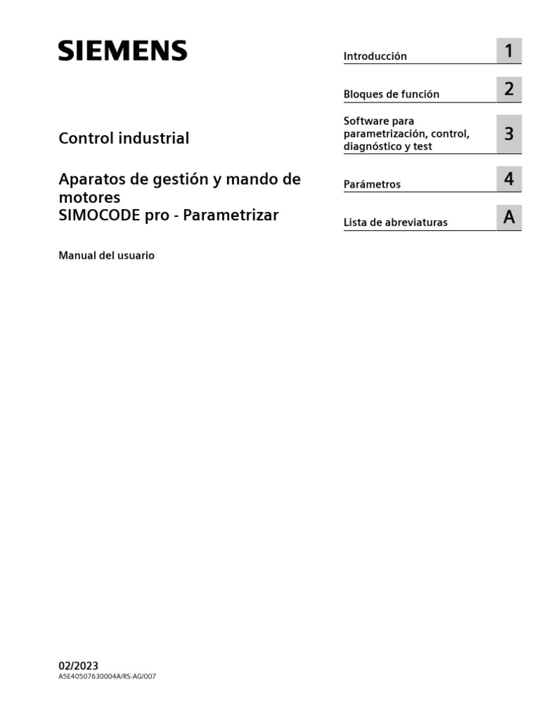 SIMOCODE Pro Parametrieren es-MX | PDF