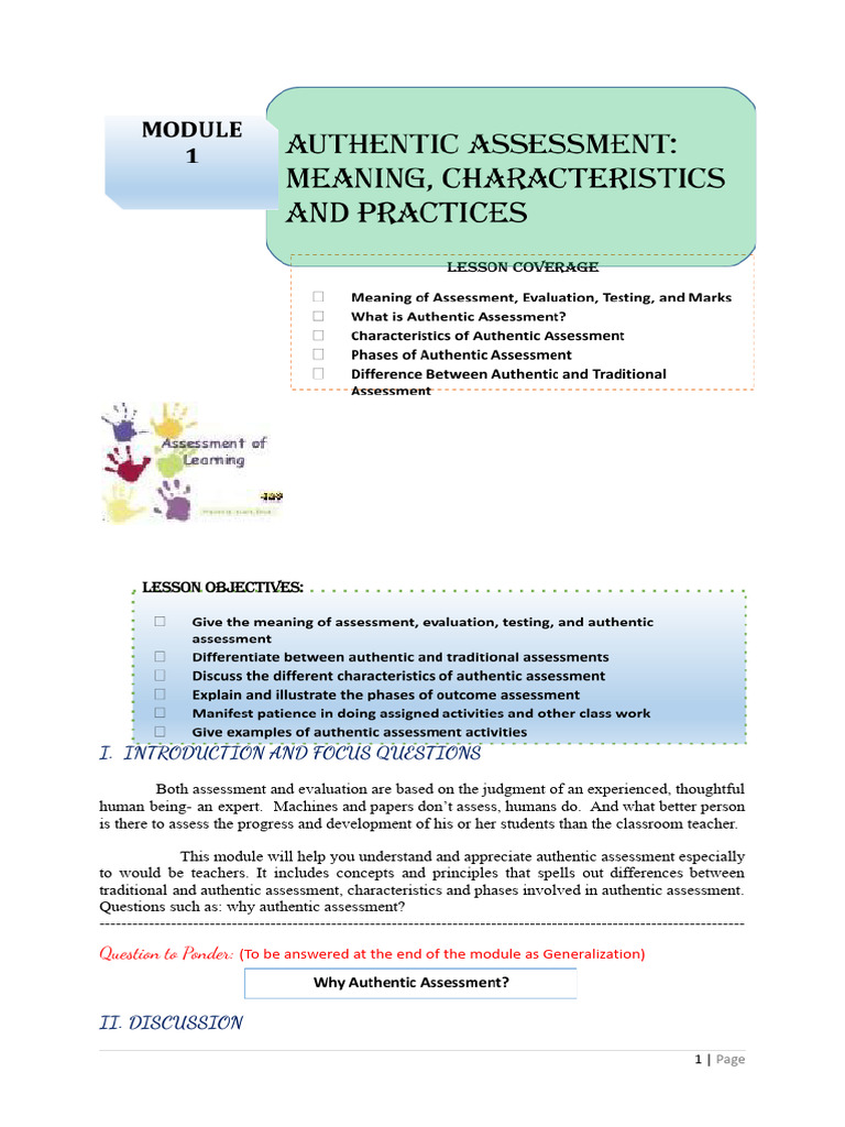 Assessment Module | PDF