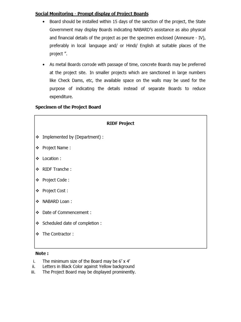 RIDF Format Project Display Boards | PDF