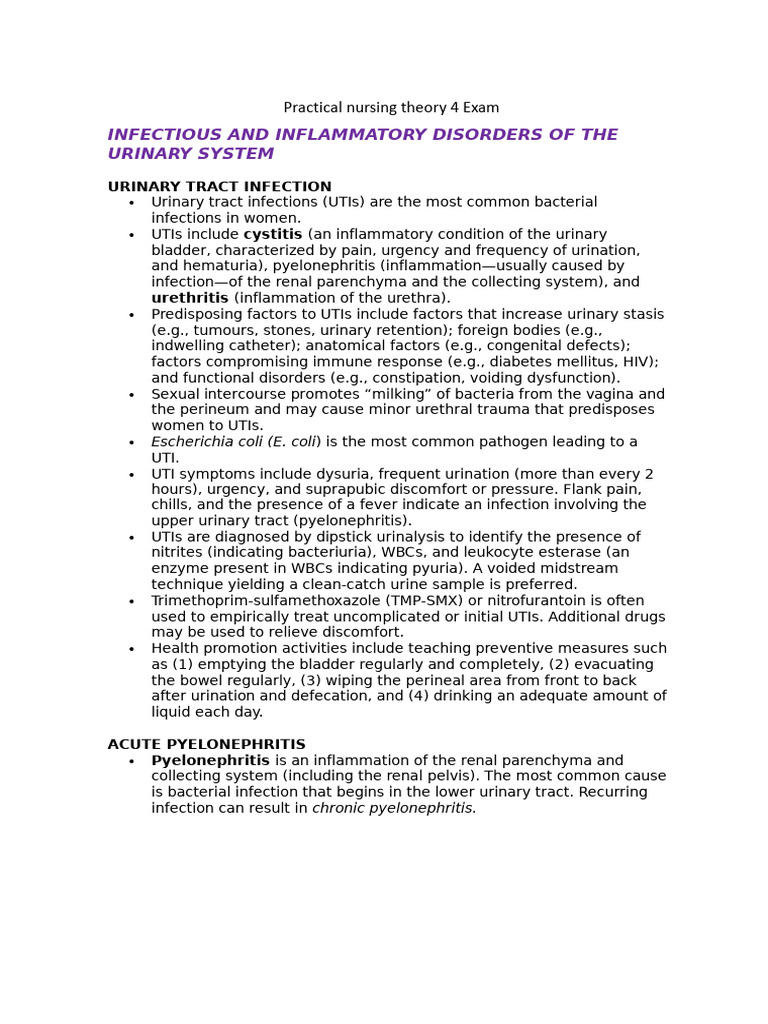 Practical Nursing Theory Exam Prep | PDF