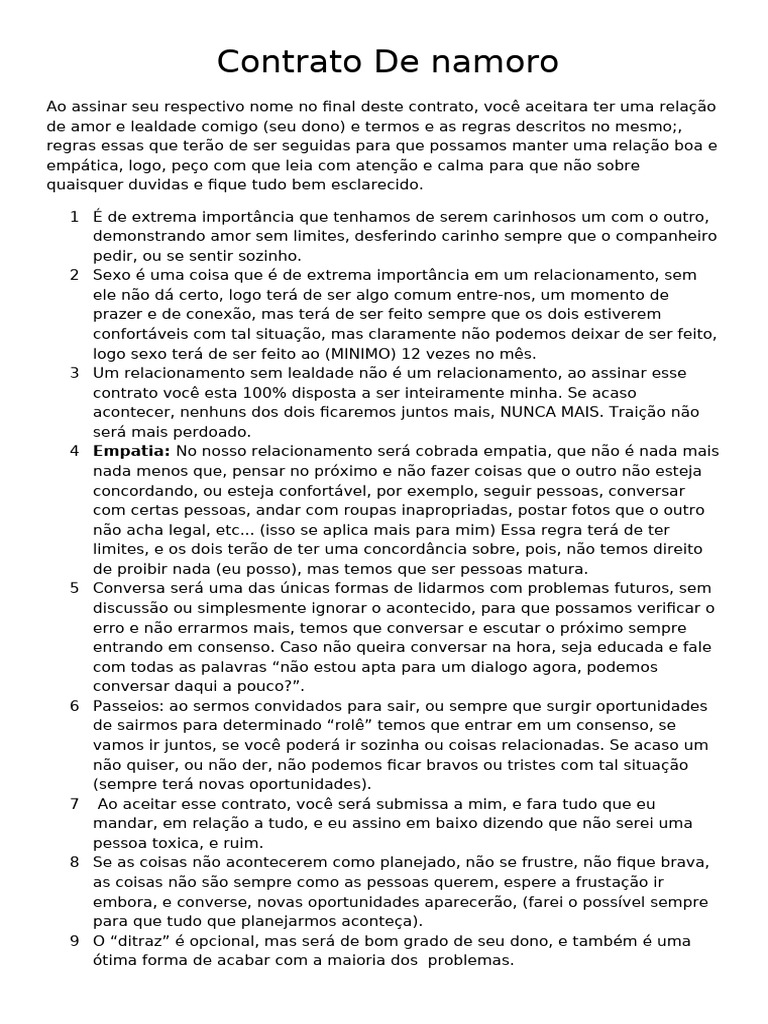 Contrato de Namoro | PDF