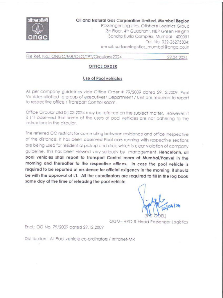 Use of Pool Vehicles | PDF