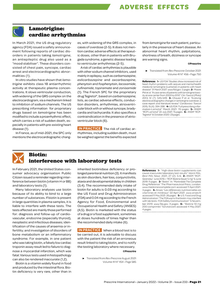 Biotin Interference With Laboratory Tests | PDF