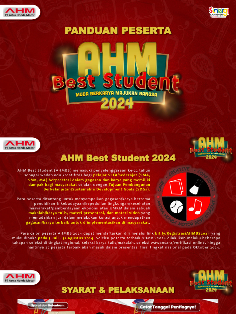 Panduan Peserta AHM Best Student 2024 | PDF