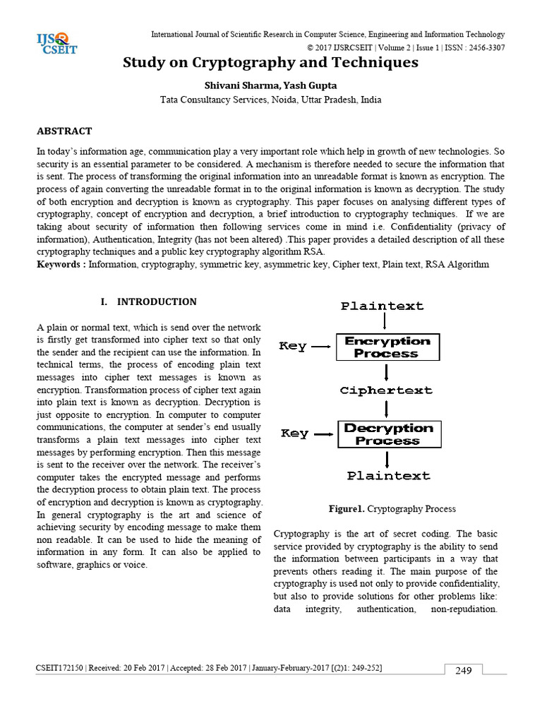 Study On Cryptography and Techniques | PDF