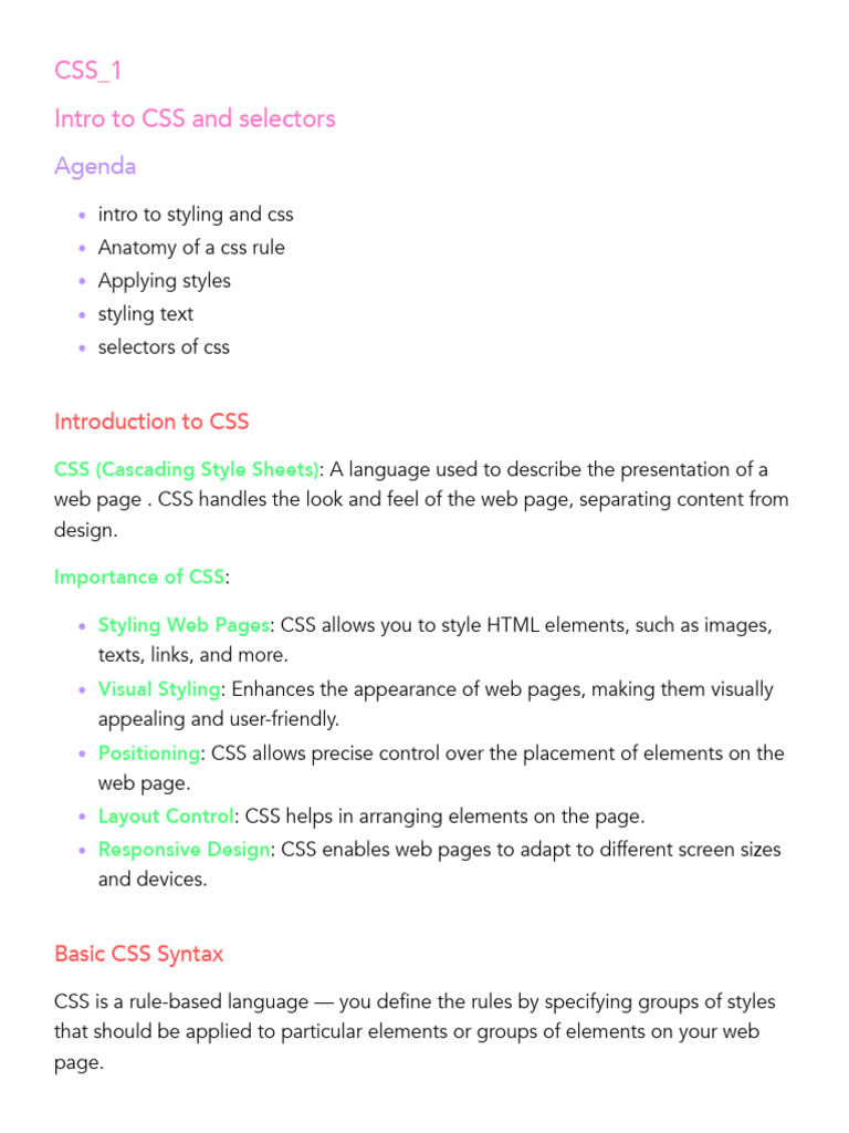 CSS 1 | PDF