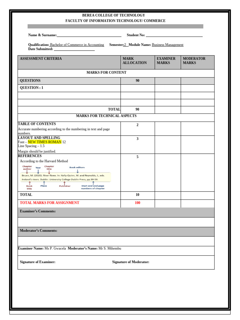 BCOM Acc - Business Management Assignment | PDF