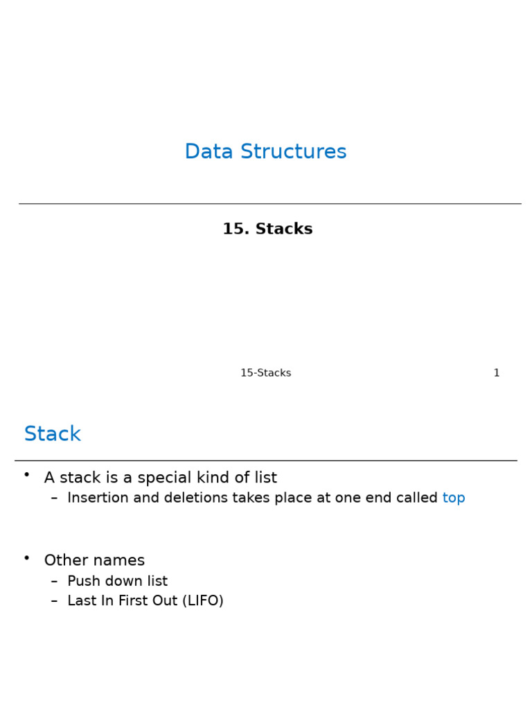 Lecture Stacks | PDF