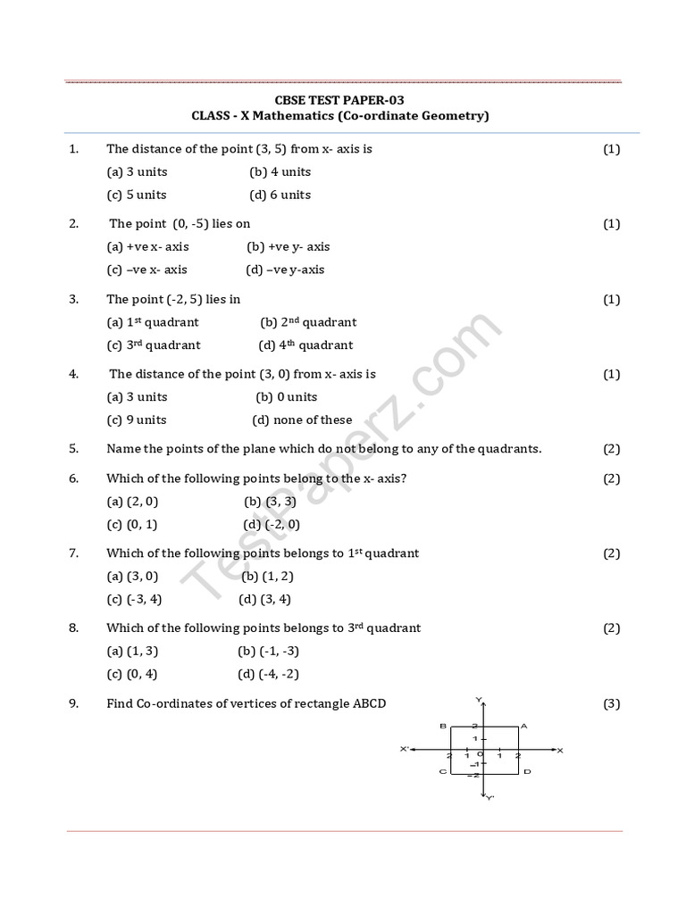 Coordinate Geometry Imp Questions Paper 3 Pdf