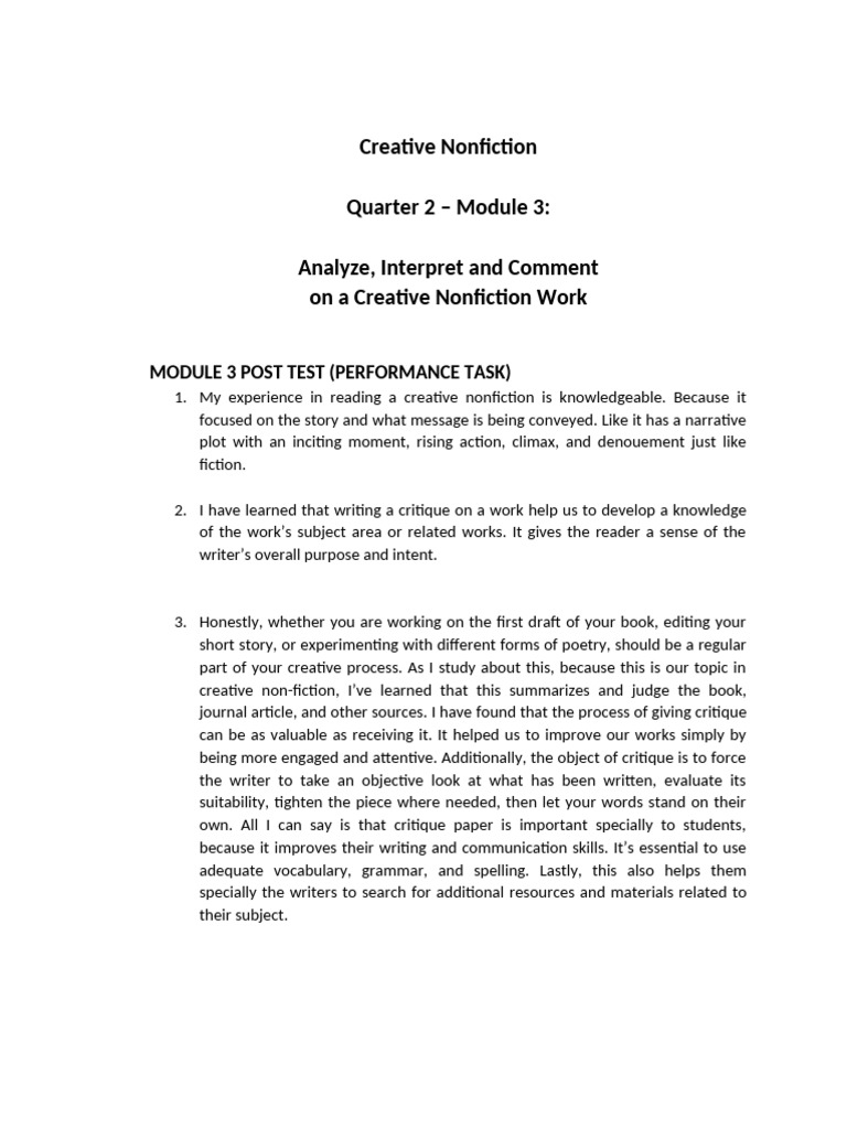 Module 3-Post Test | PDF