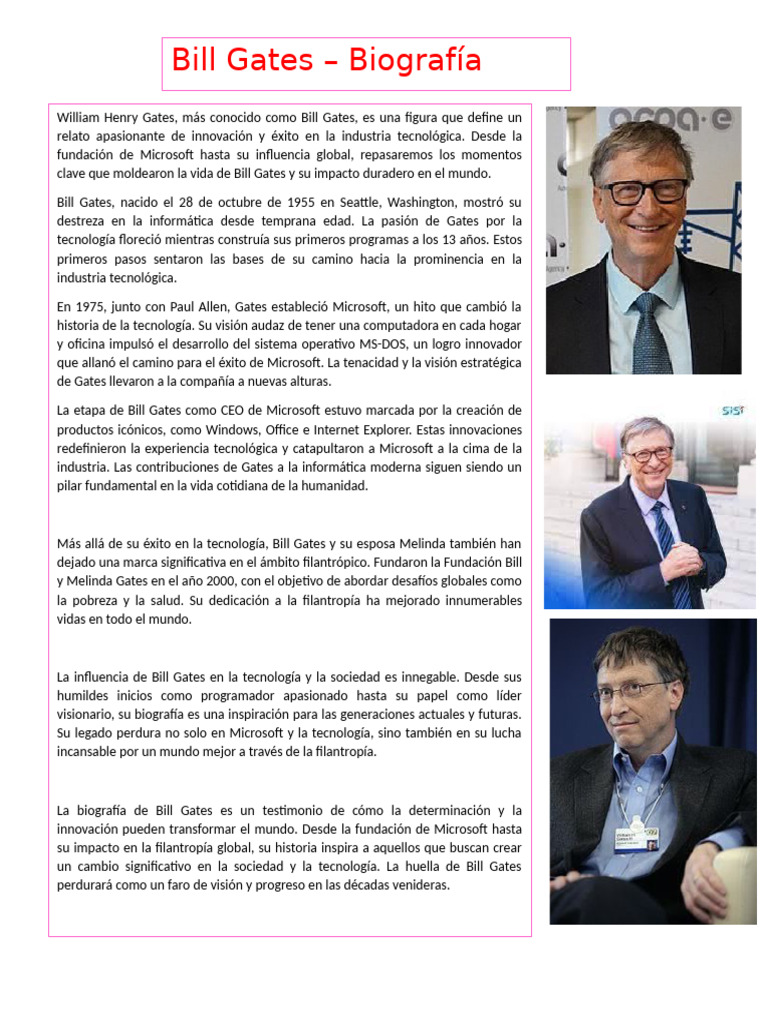 Bill Gates - Biografía | PDF