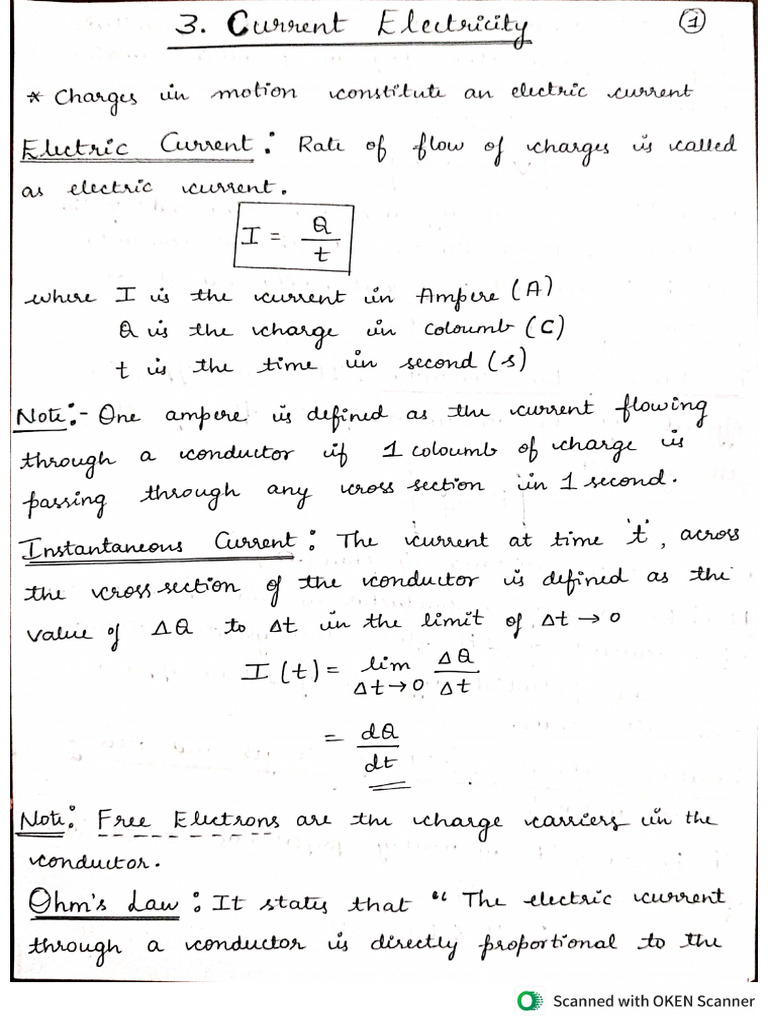 Current Electricity | PDF
