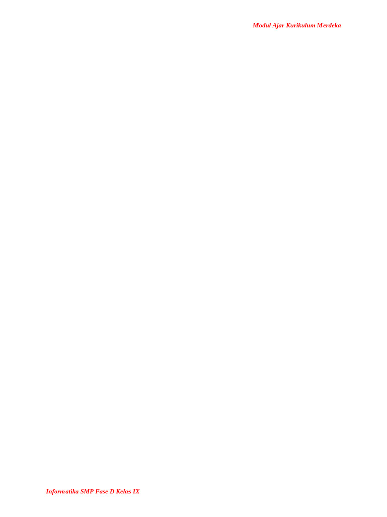 Modul Ajar Informatika Kelas 9 Pdf
