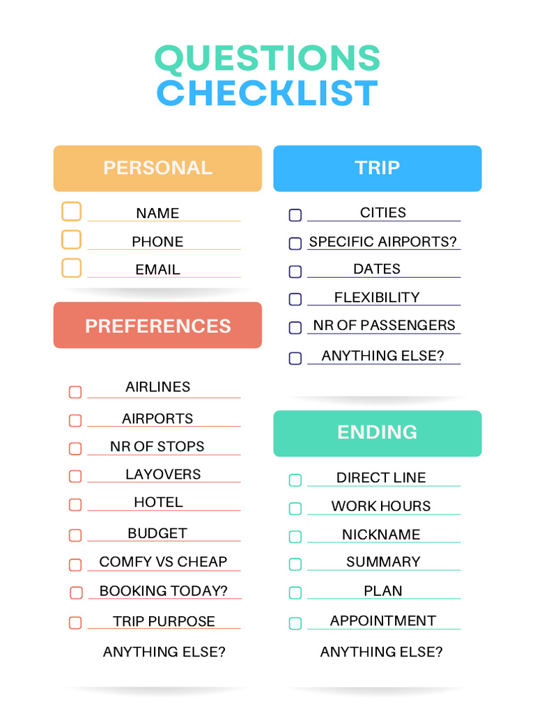 Questions Checklist | PDF