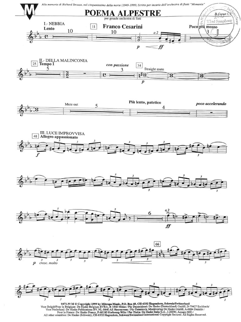 Poema Alpestre - Bb Cornet 1,2 | PDF