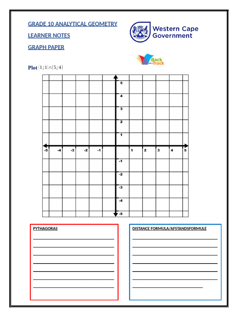 Graph Paper For Distance Formula | PDF