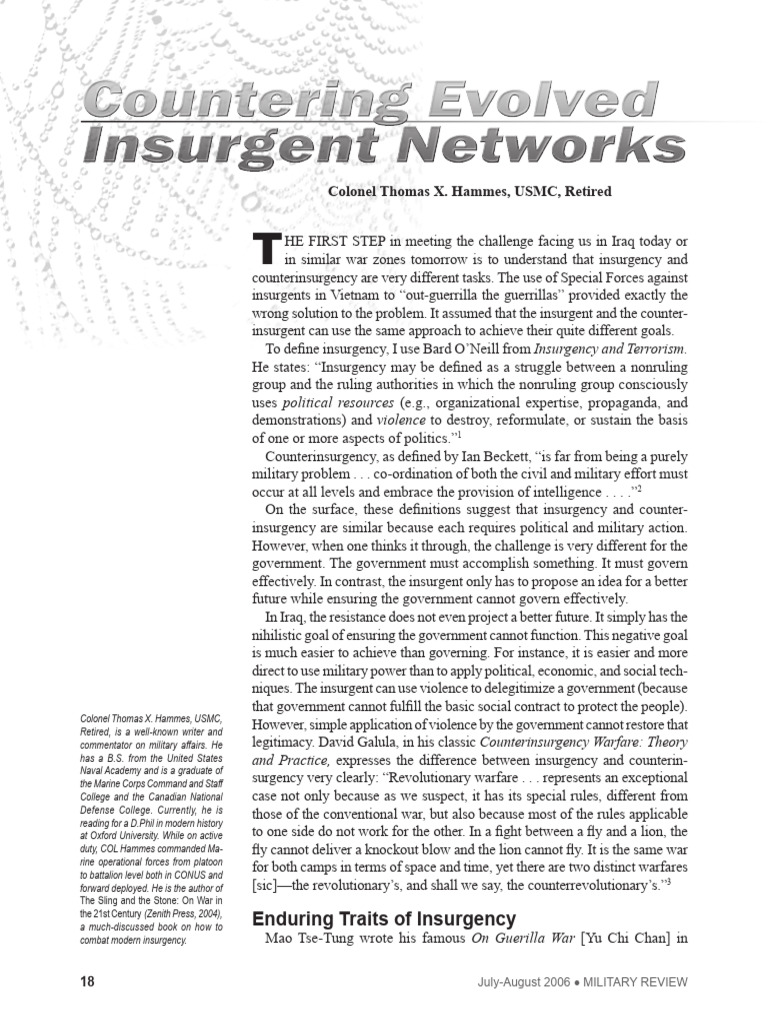 Countering Evolved Insurgent Networks | PDF