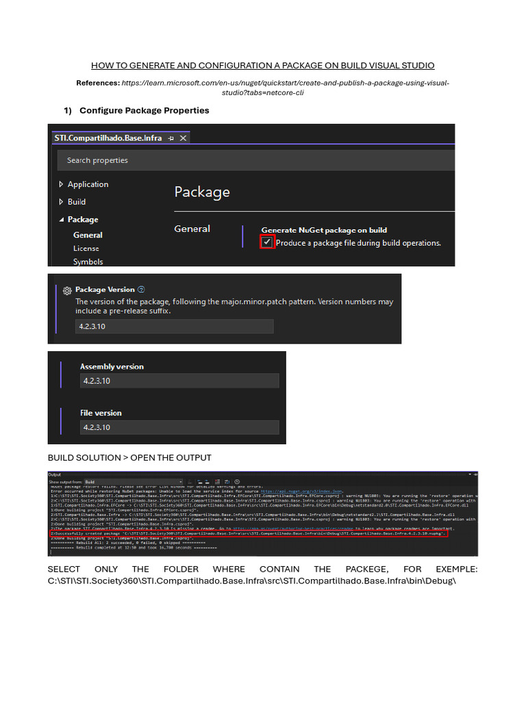 How To Generate and Configuration A Package On Build Visual Studio | PDF