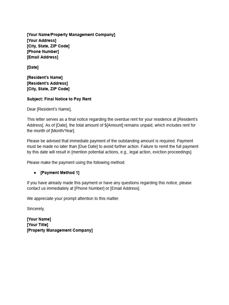 Final Notice Letter | PDF