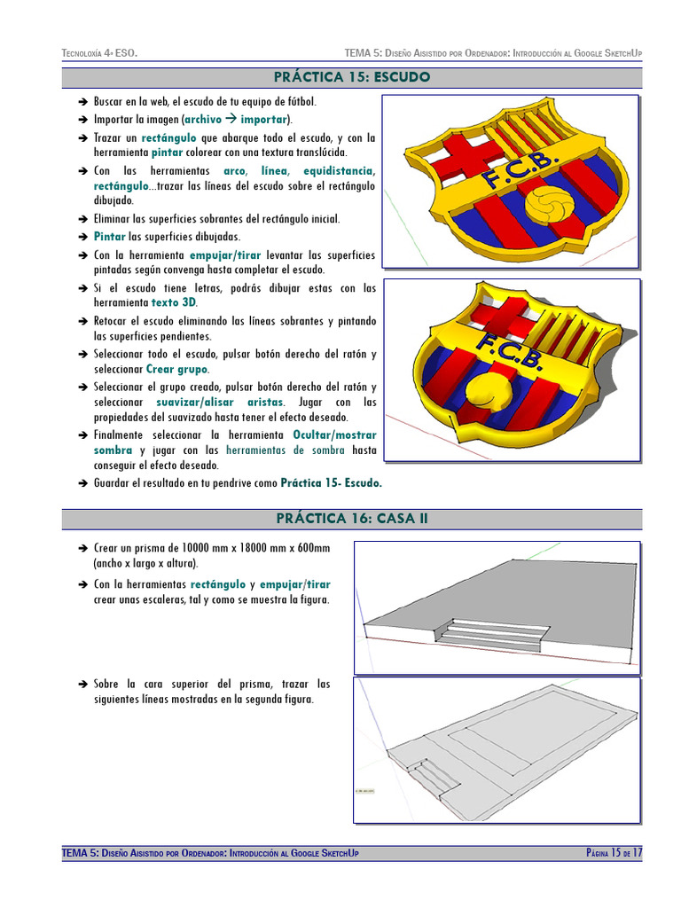 Manual Ejercicios Sketchup 15 17 | PDF
