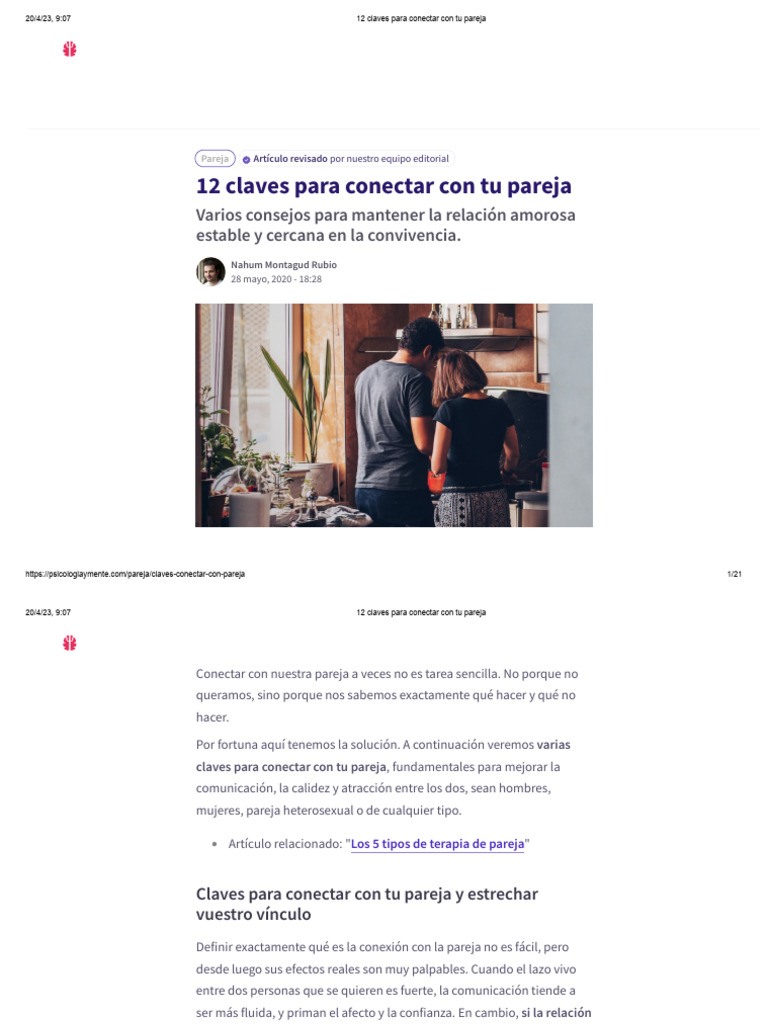 12 Claves para Conectar Con Tu Pareja | PDF