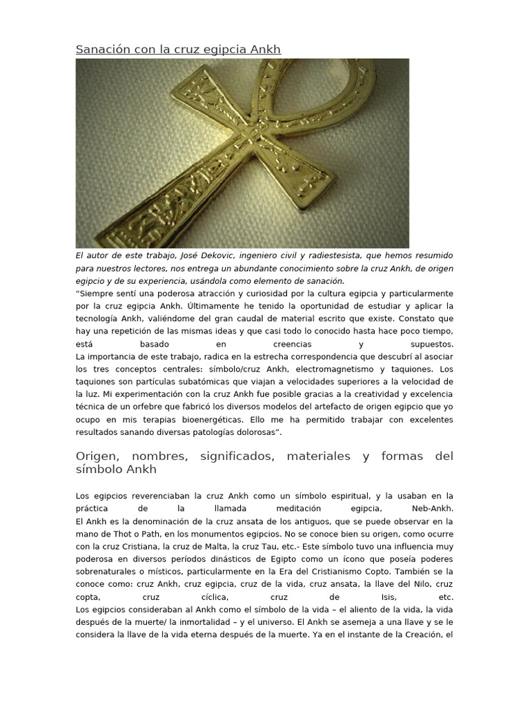 Sanación Con La Cruz Egipcia Ankh | PDF