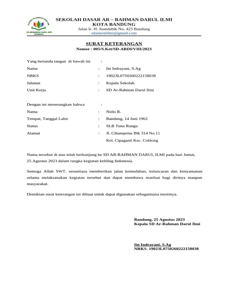 Suket Kunjungan Tamu | PDF