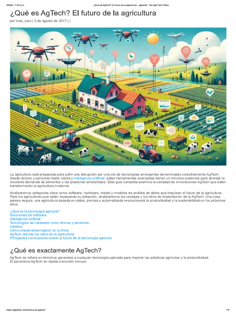 ¿Qué Es AgTech - El Futuro de La Agricultura - Agtecher - The Agri Tech Place | PDF