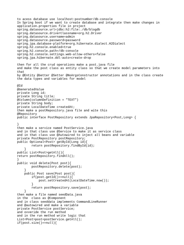 To Acess Database Use Localhostpost | PDF