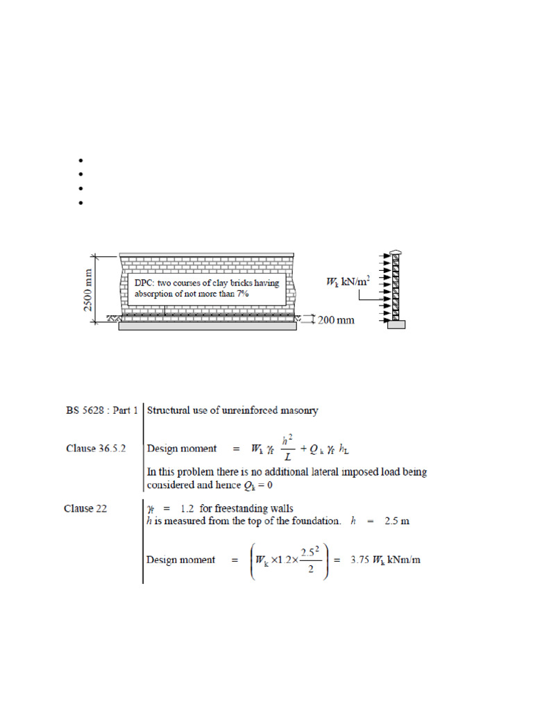 Laterally Loaded Wall Further Worked Example | PDF