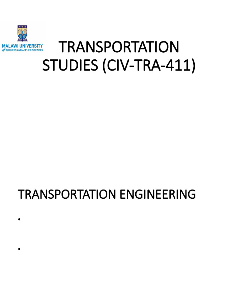 Lecture 1 - Intro To Transportation | PDF