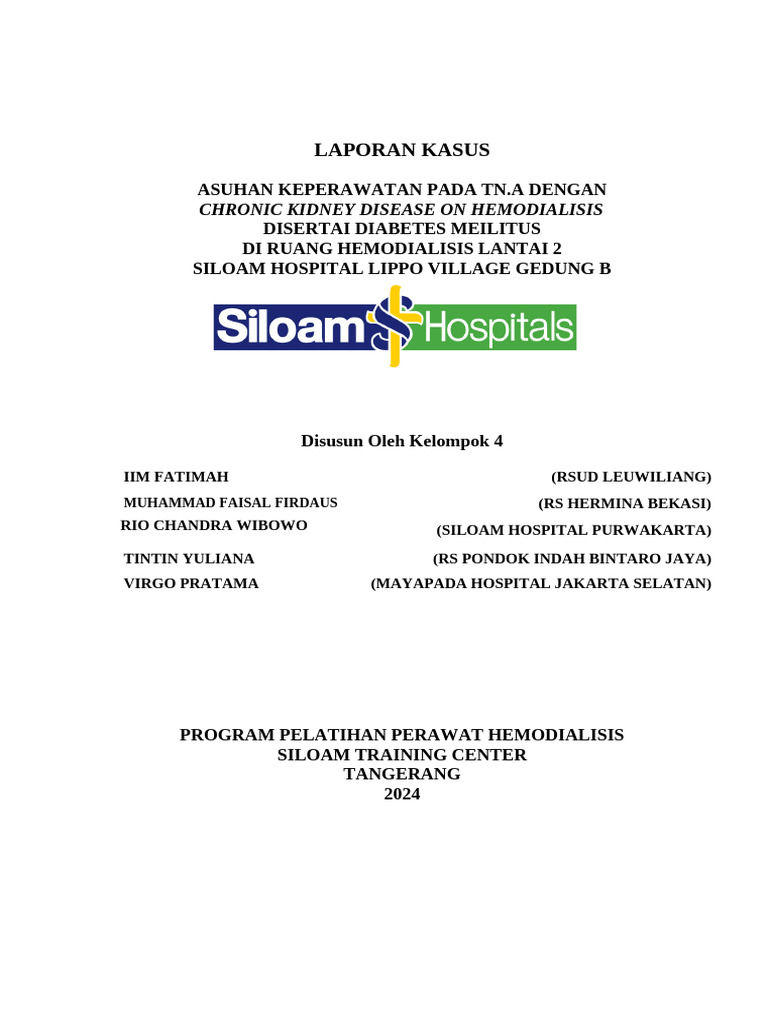 LAPORAN KASUS CKD. KEL.4 (SELESAI) | PDF