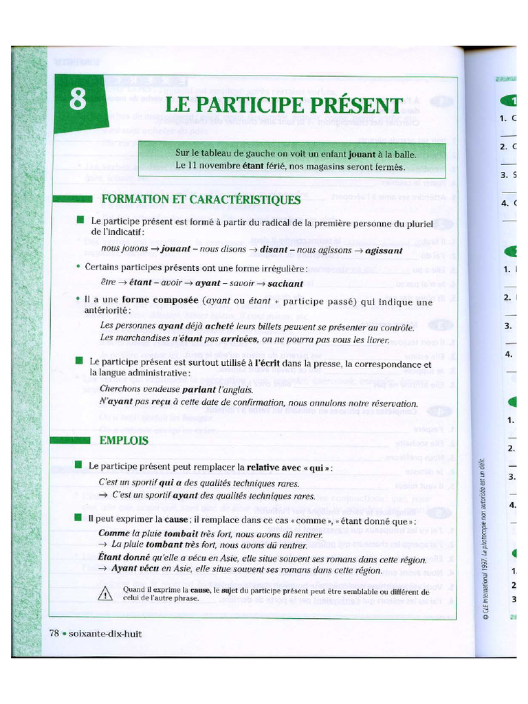 Activités Participe Présent - Gérondif - Adjectif Verbal | PDF