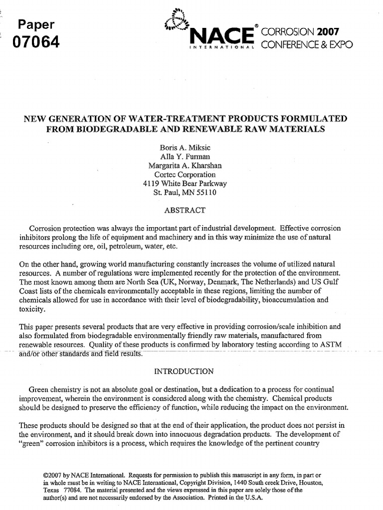 NACE Paper 07064 | PDF