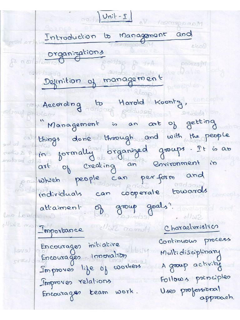 POM UNIT 1 Notes | PDF