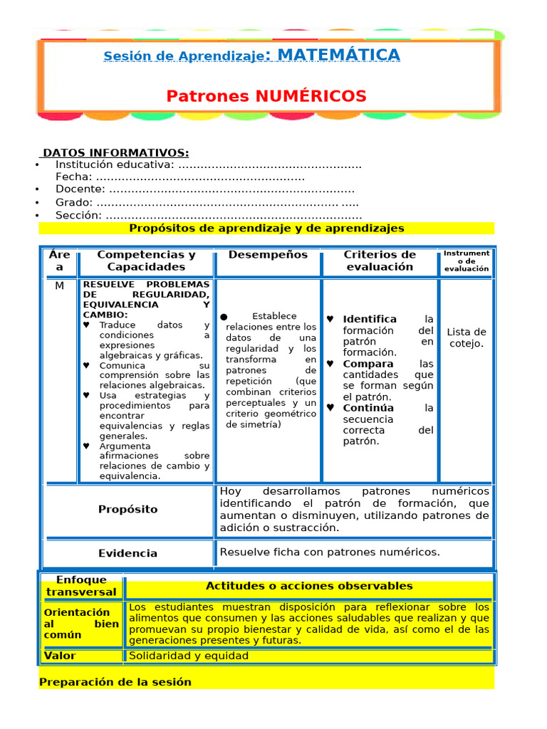 4° Dia 2 Semana3 Patrones Numericos | PDF