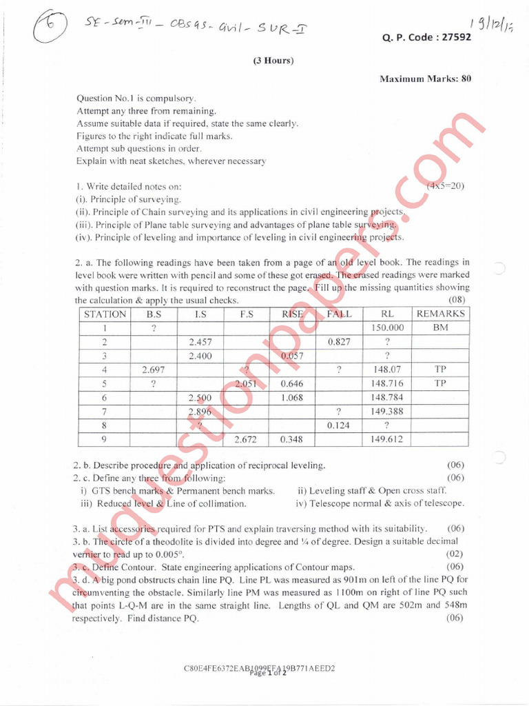 Se-Civil Sem3 S1 Dec17 | PDF