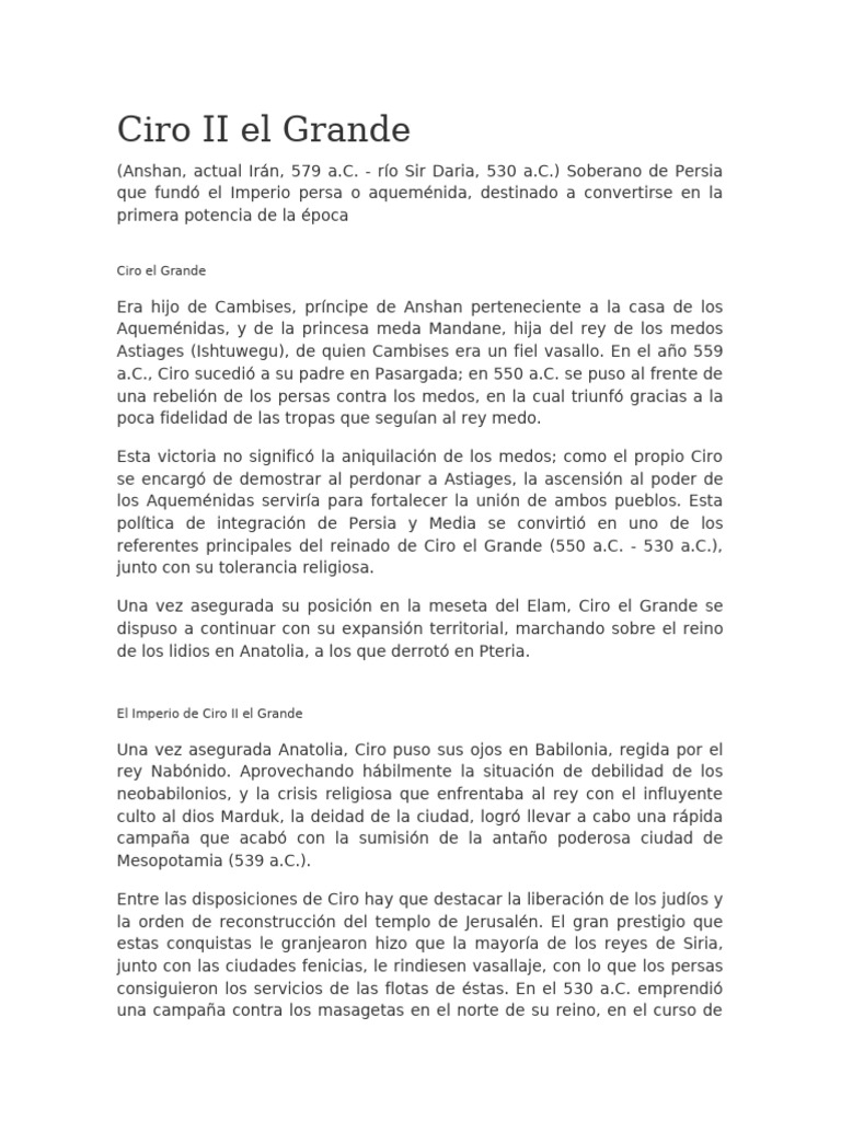Ciro II El Grande | PDF