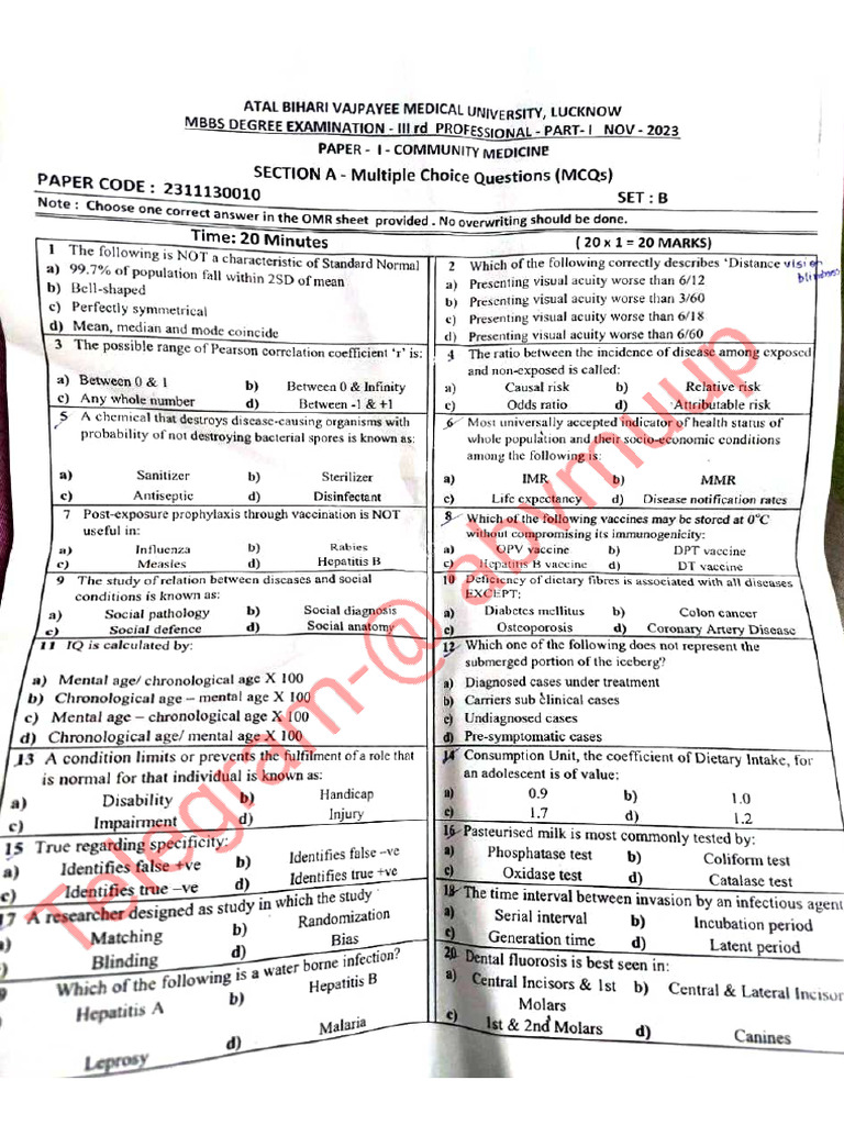 3rd Proff Abvmu Papers | PDF