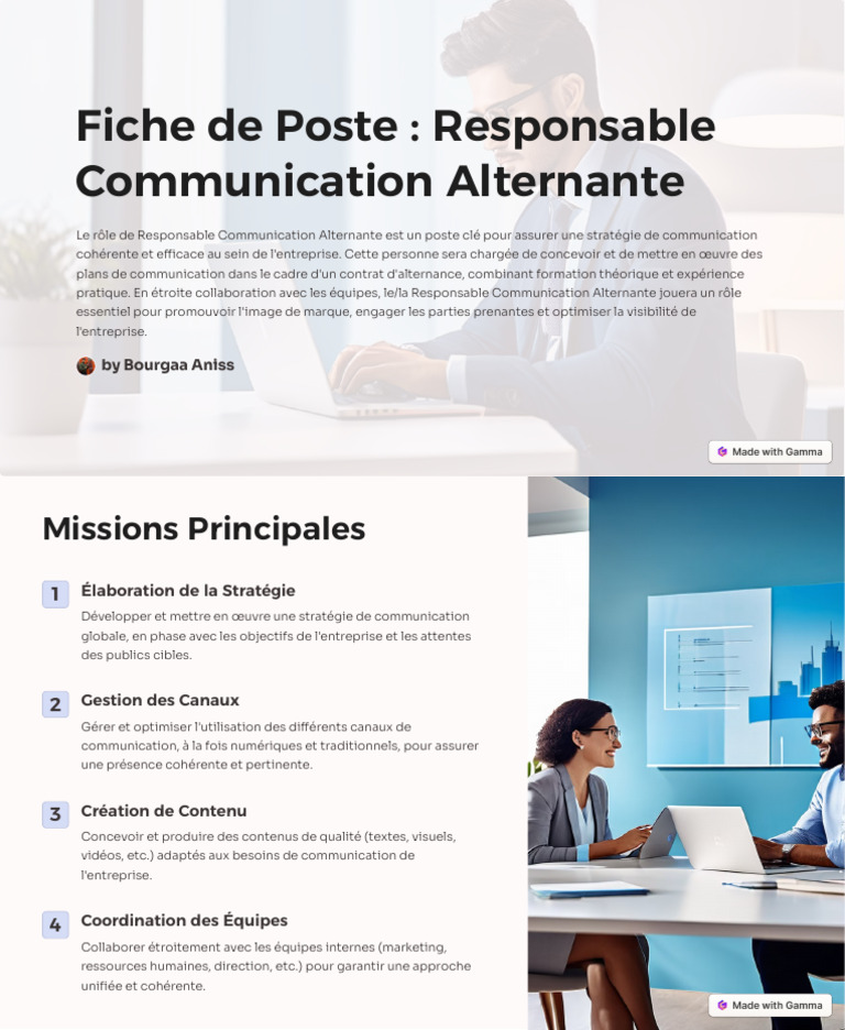 Fiche De Poste Communication Exemple – BMOG